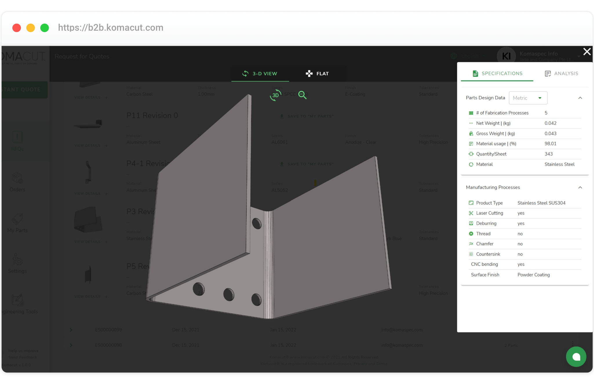 Komacut: Custom Metal Parts | Online Quote in 30 Seconds